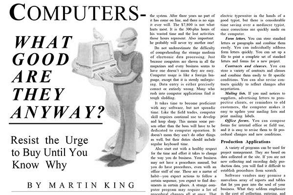 Computers: What Good Are They Anyway?