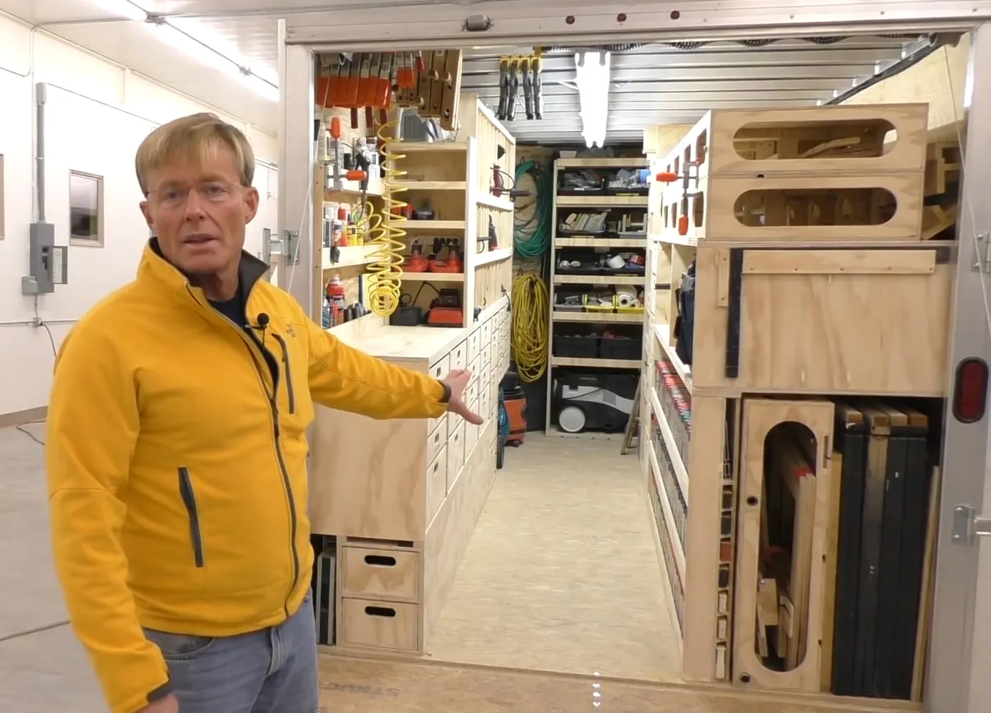 Trailer Woodshop Layout