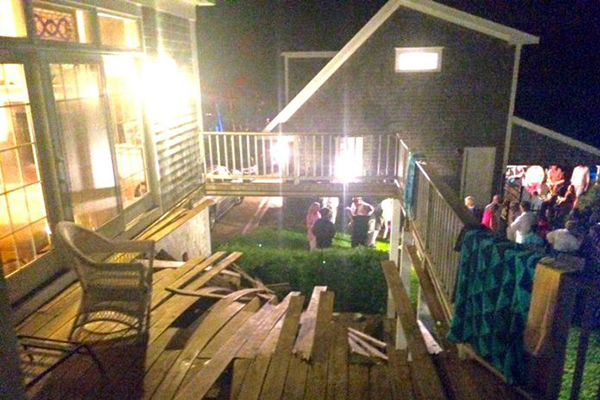 Deck Collapse Injures Eight