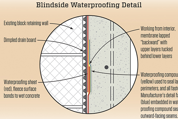 Blind-Side Waterproofing