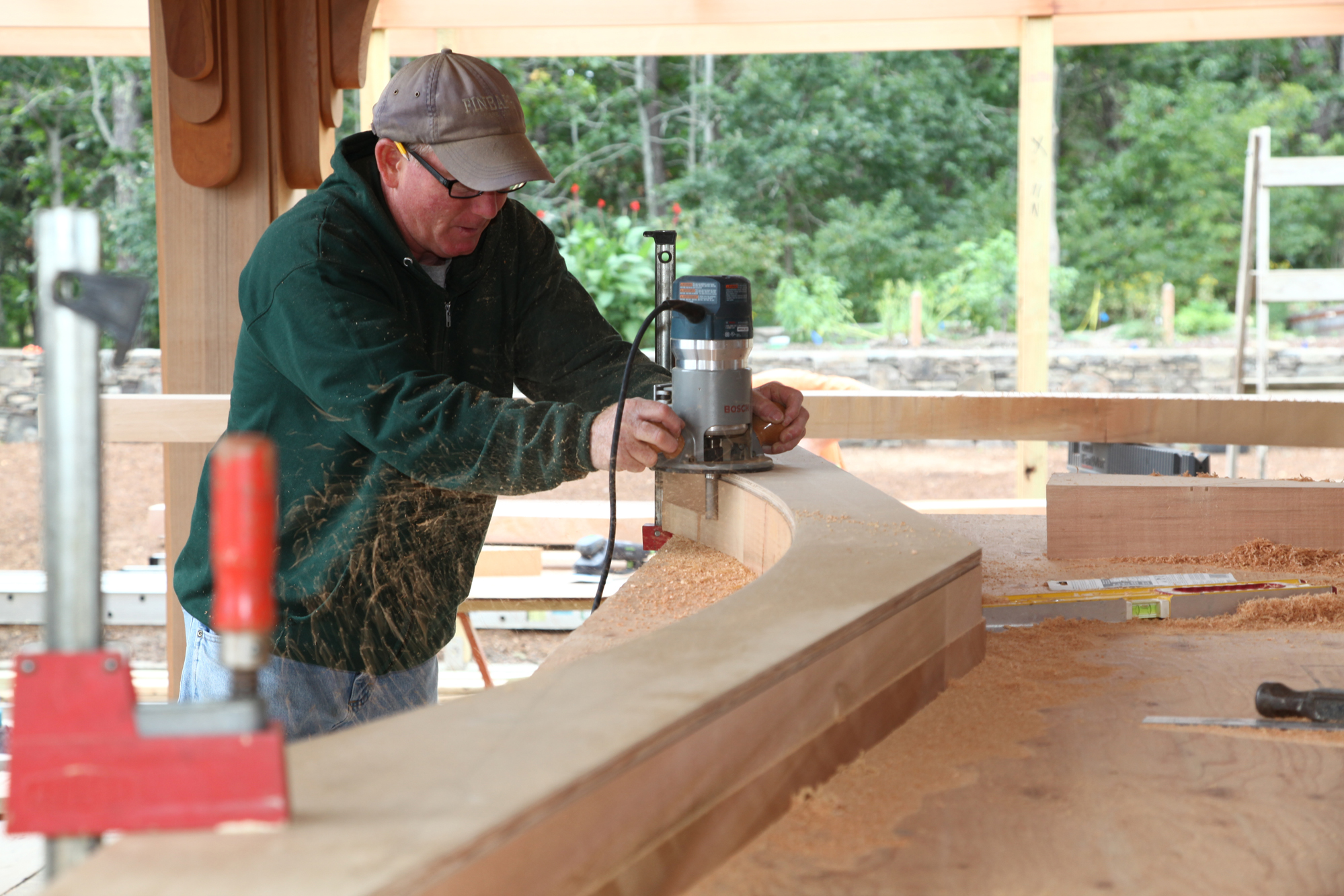 Decorative Beams for a Craftsman-Style Arbor