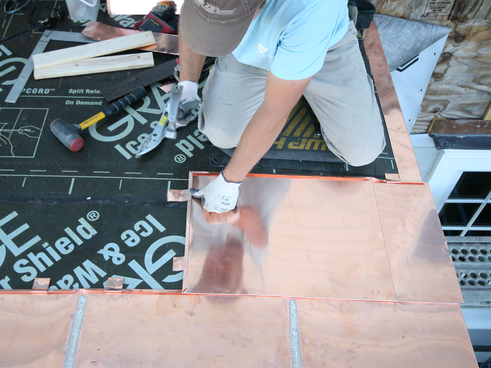 Installing a Flat-Seam Copper Roof
