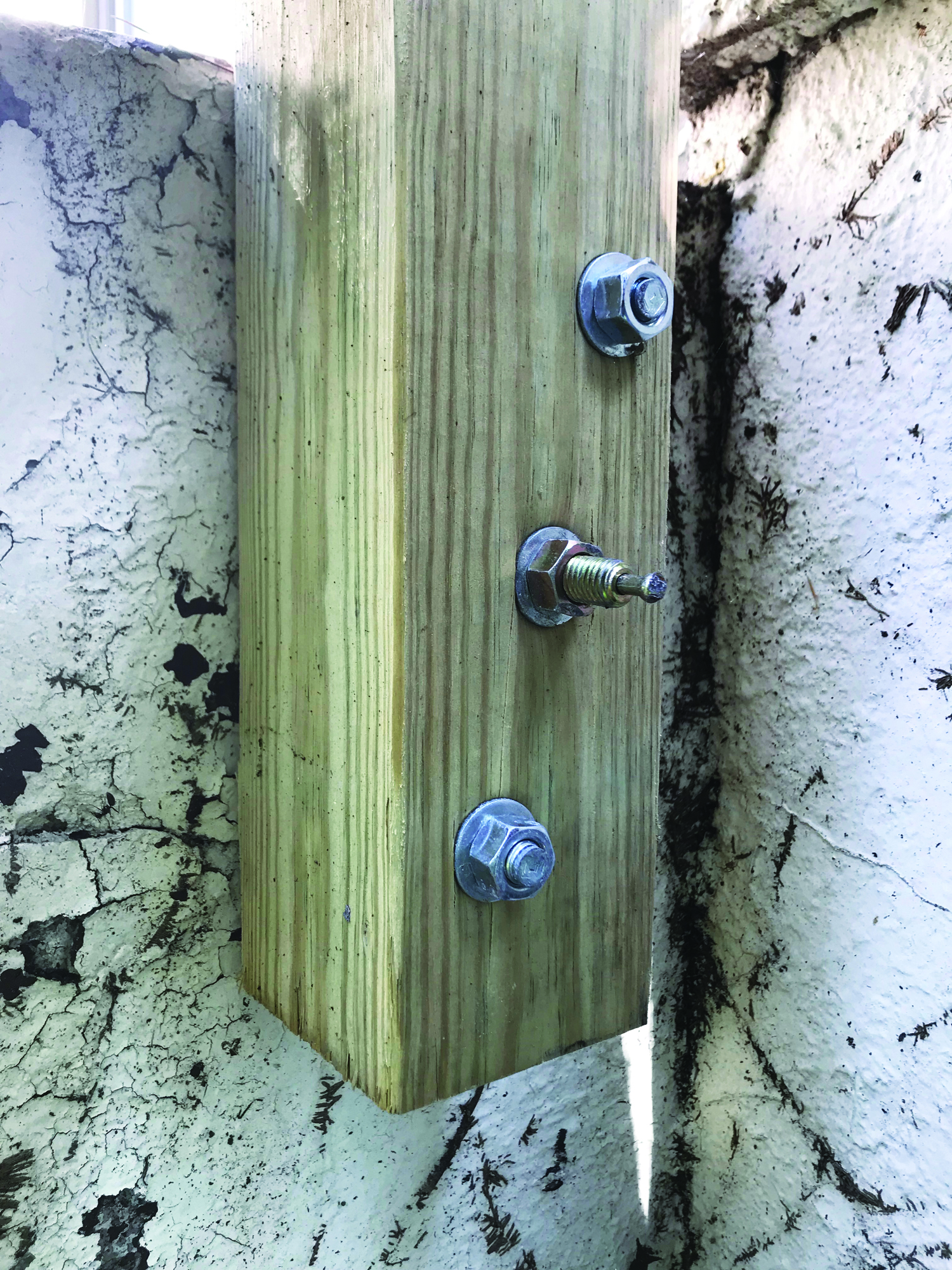 Anchoring a Post to Old Concrete Steps