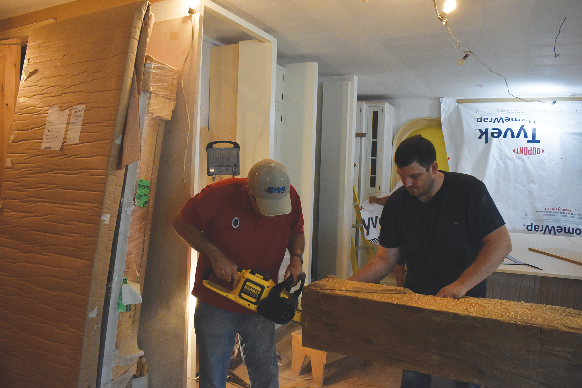 Adding Hand-Hewn Beams to a Finished Ceiling