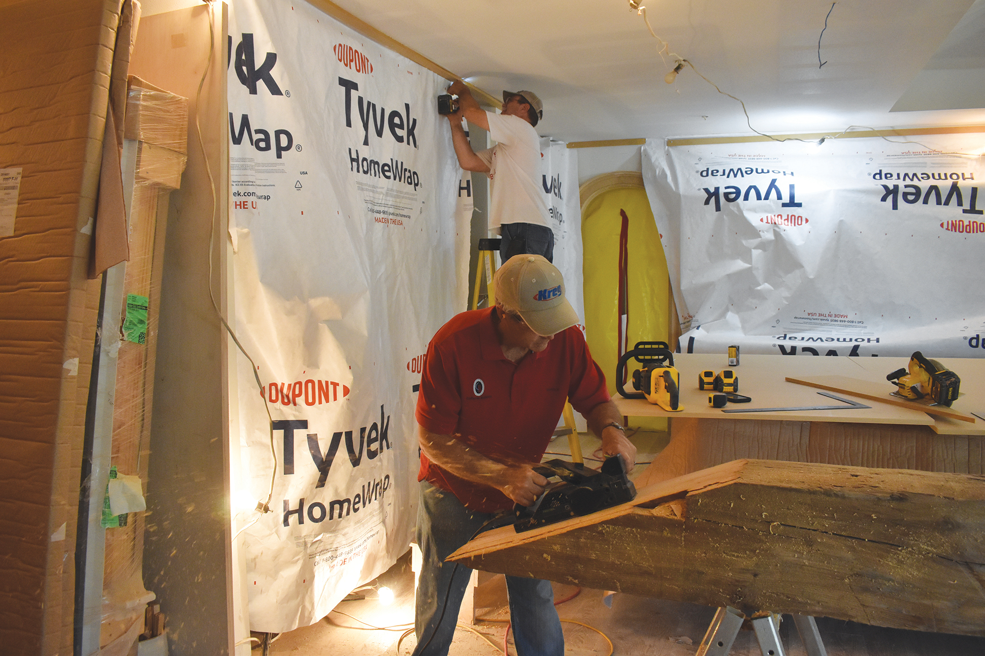 Adding Hand-Hewn Beams to a Finished Ceiling