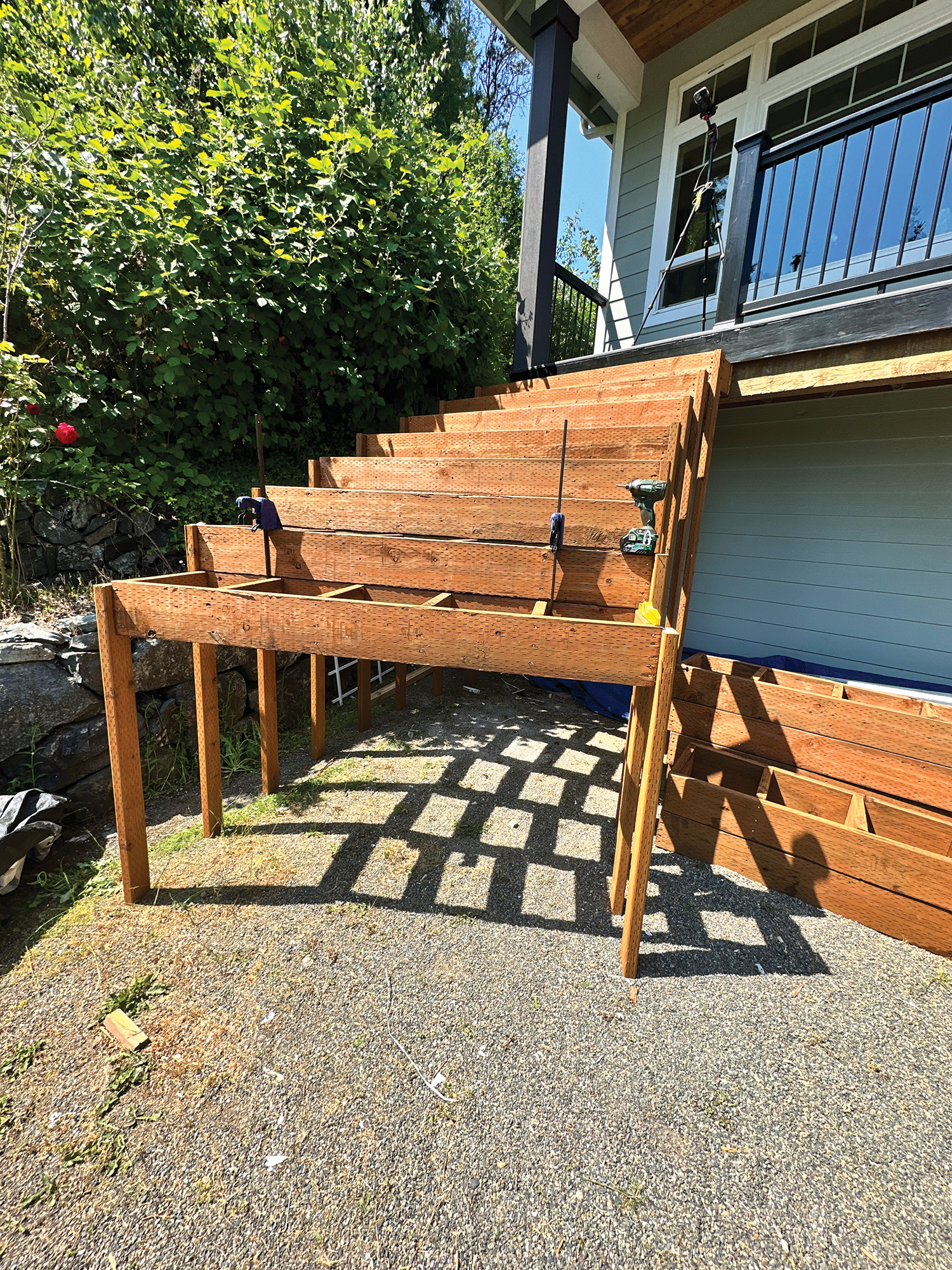 Box-Framed Curved Deck Stairs