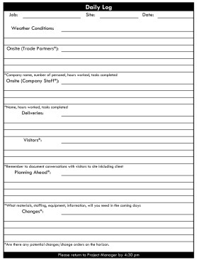 Using a Daily Log to Streamline Production
