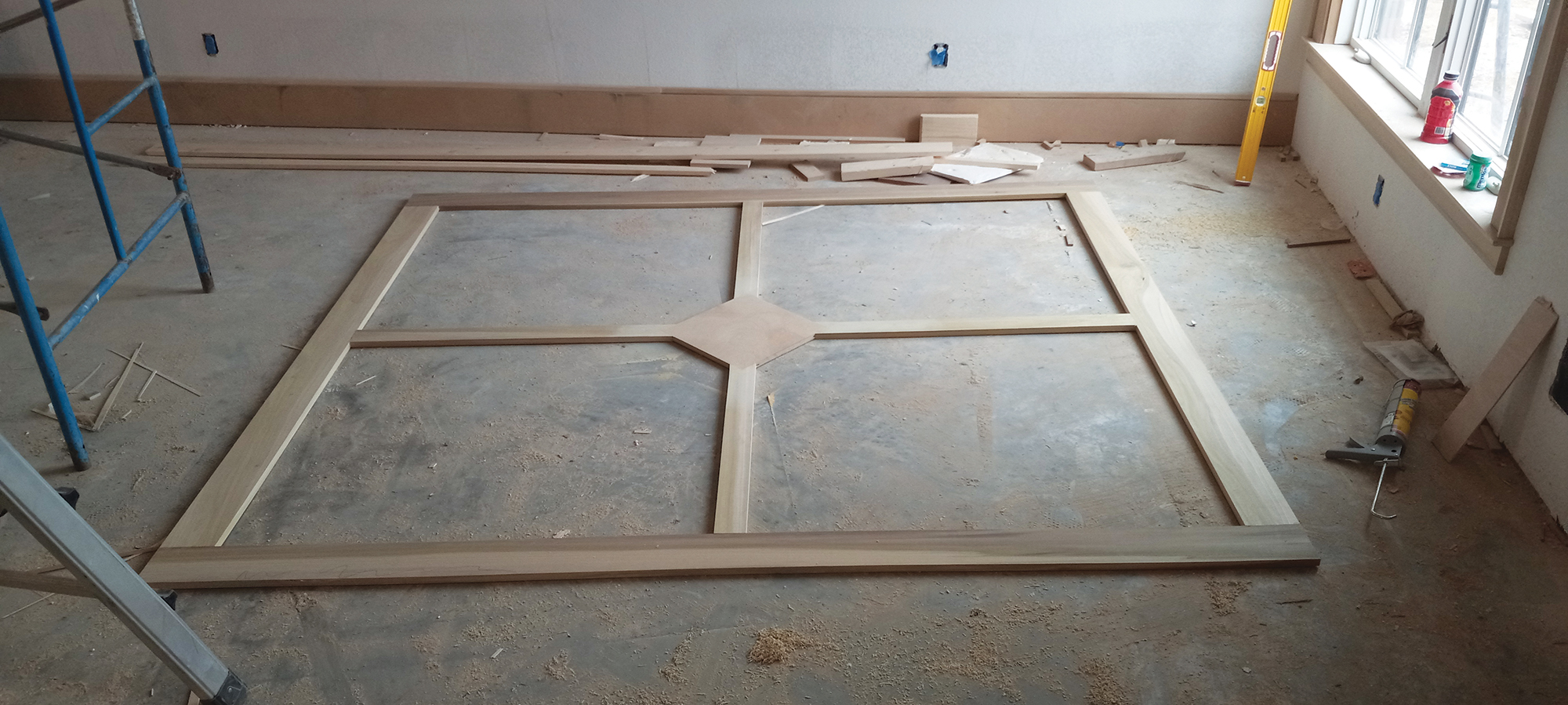 Prefabricating a Frame-and-Panel Ceiling